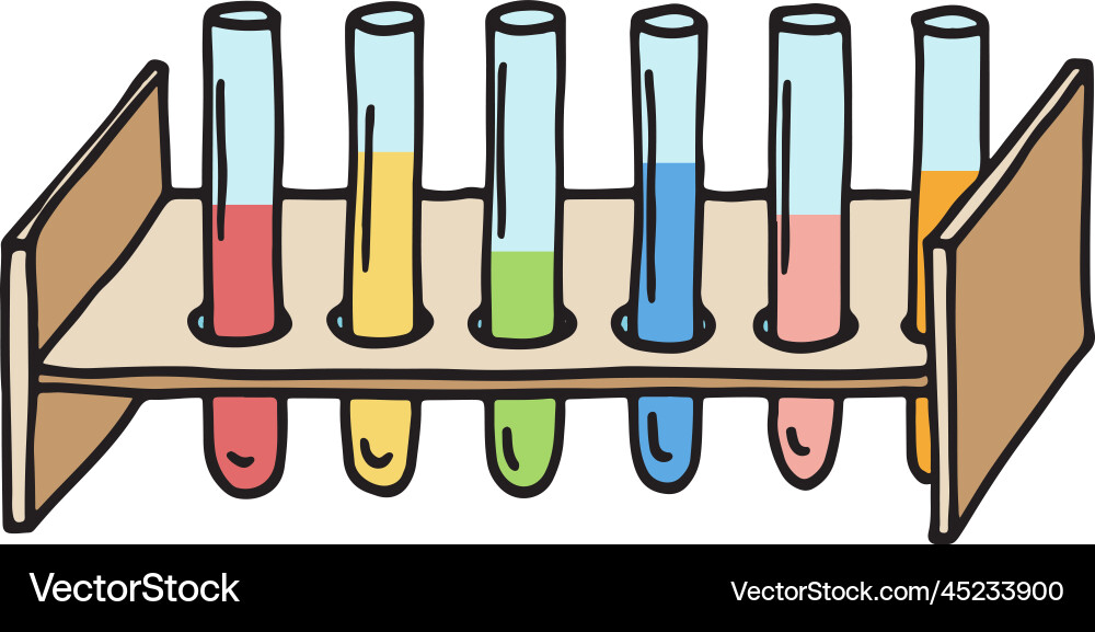 Chemical test samples in lab glass doodle icon Vector Image