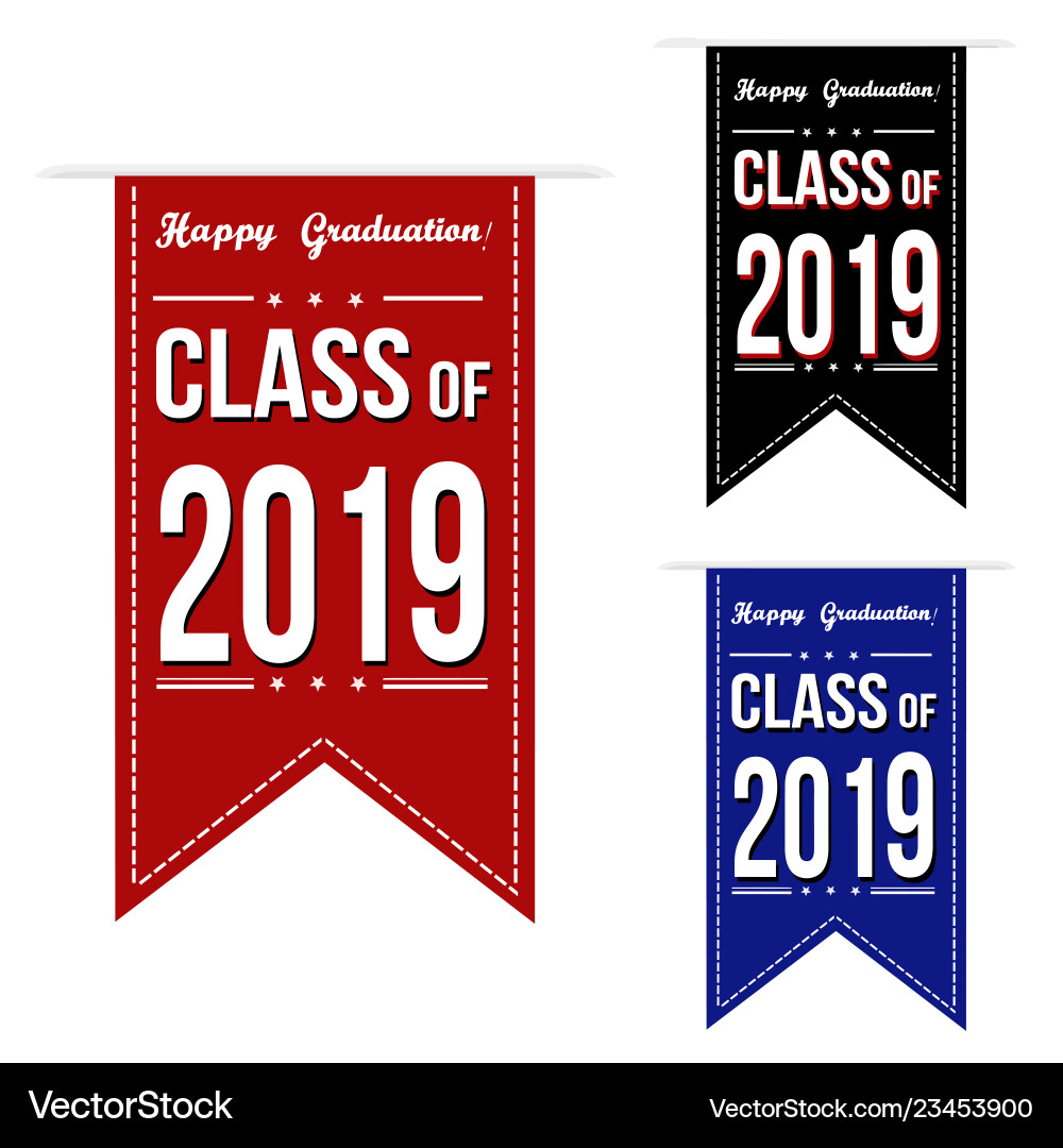 Class of 2018 banner design set Royalty Free Vector Image