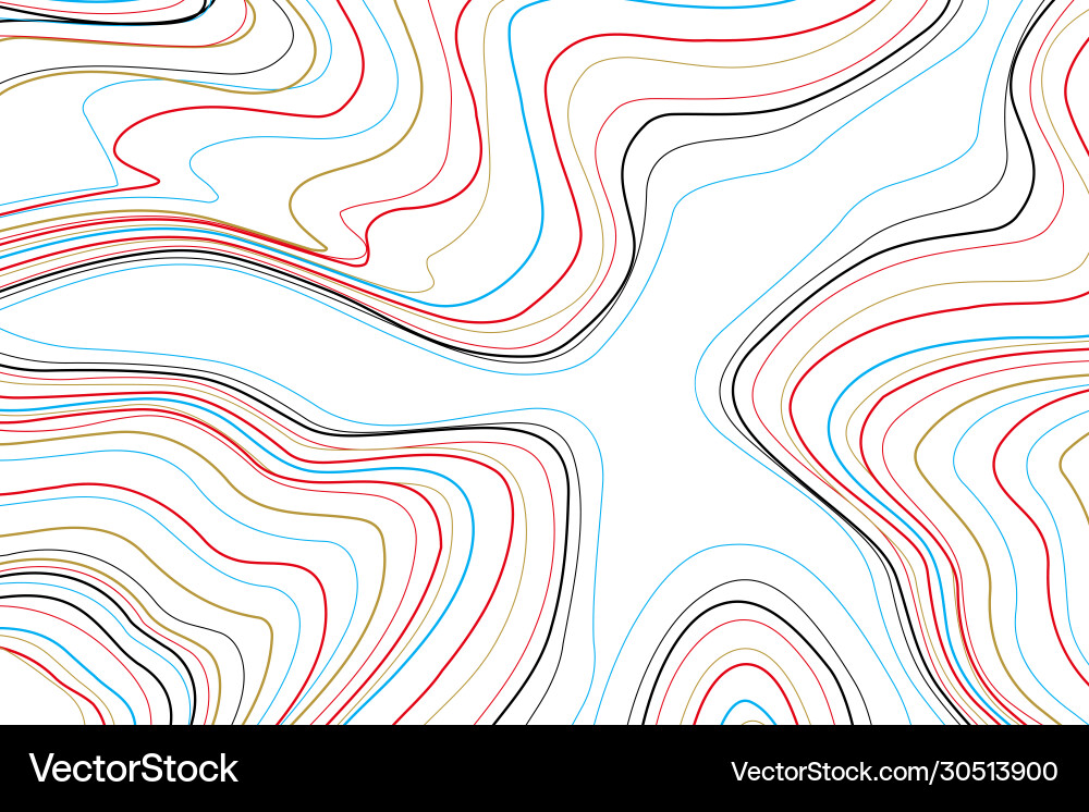 Colorful topographic line contour map background Vector Image