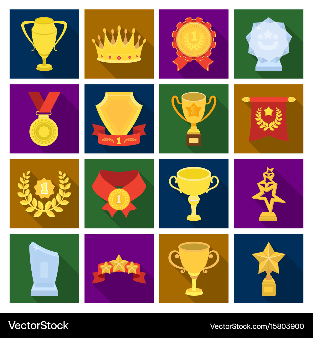 Cup medal pennant and other elements awards Vector Image