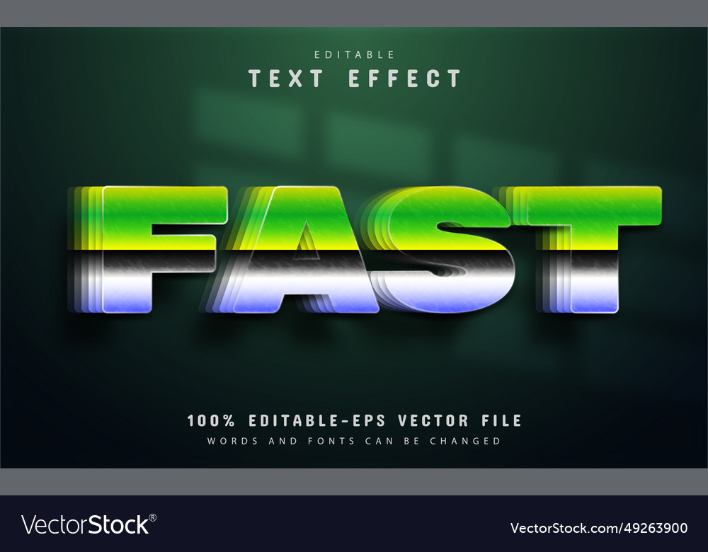 Fast text 3d gradient effect Royalty Free Vector Image