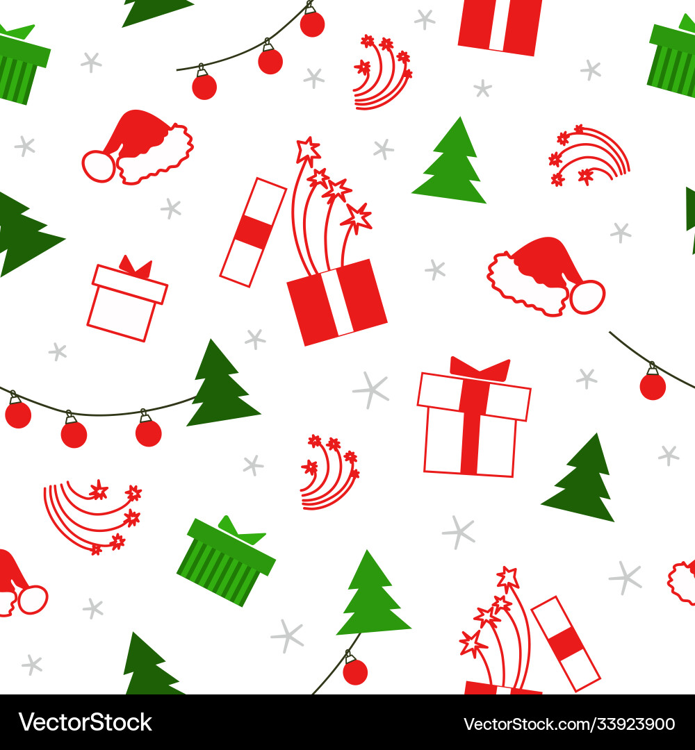 Festive seamless pattern new year and christmas Vector Image