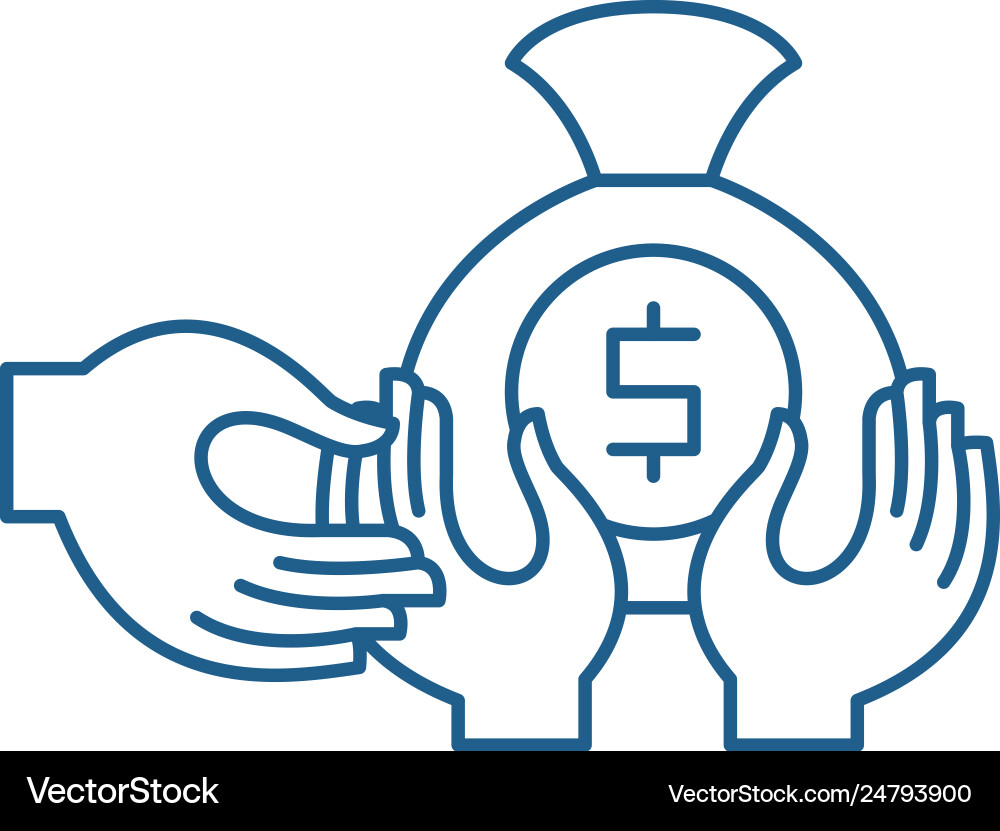 Financial fraud line icon concept Royalty Free Vector Image