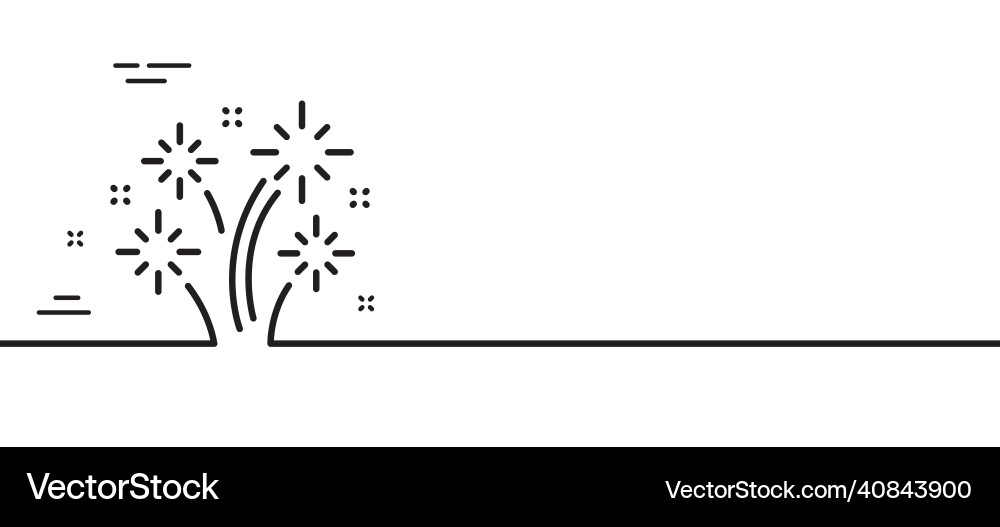 Fireworks line icon pyrotechnic salute sign Vector Image