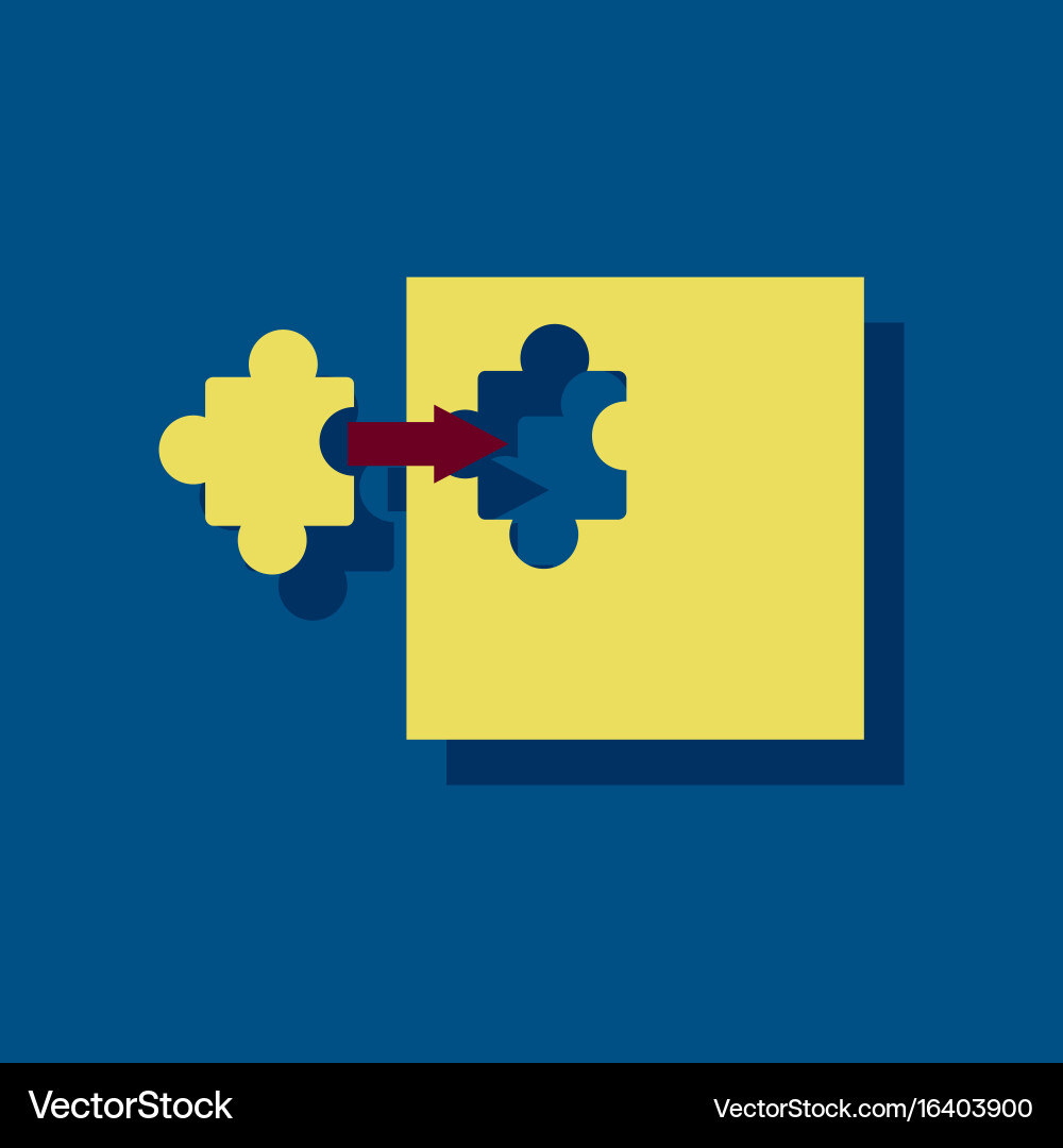 Flat icon design last piece puzzle in sticker Vector Image