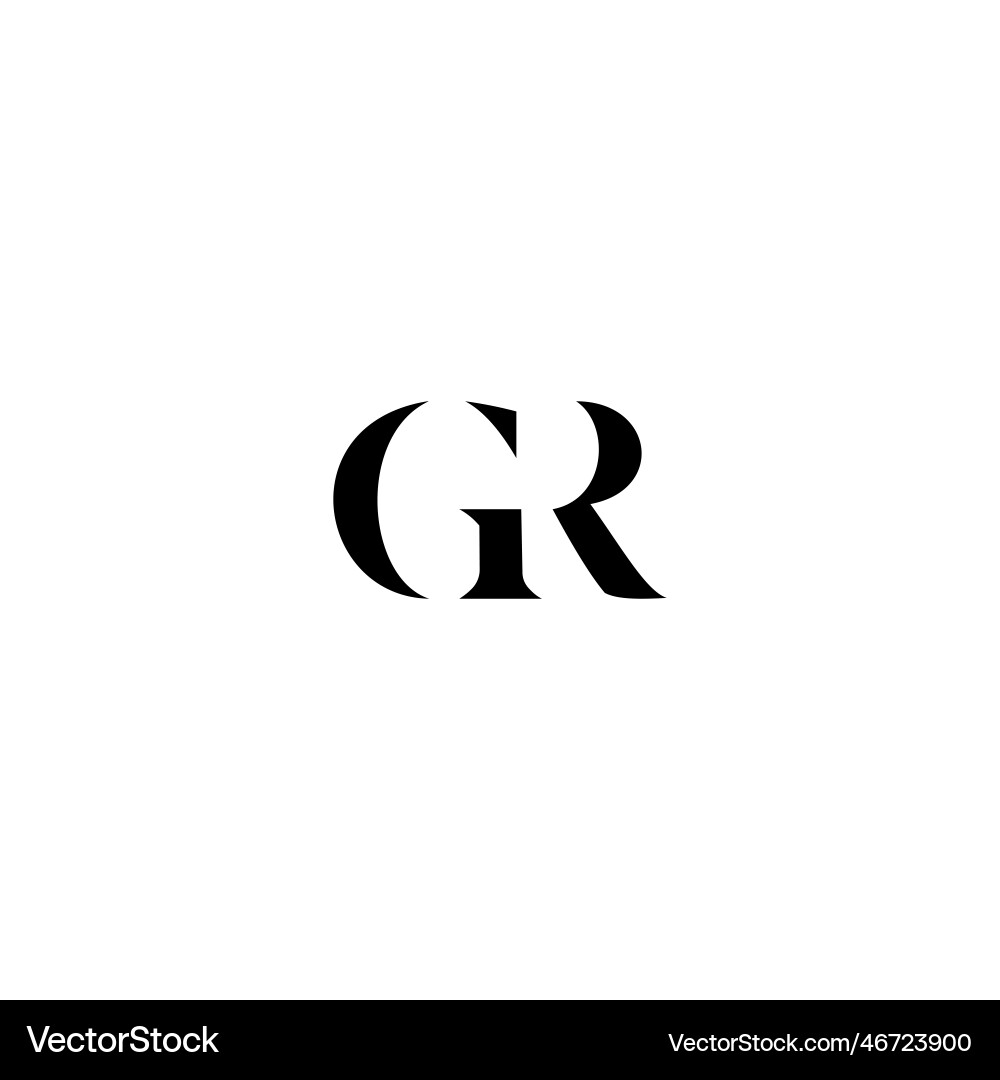Gr logo design template graphic branding Vector Image