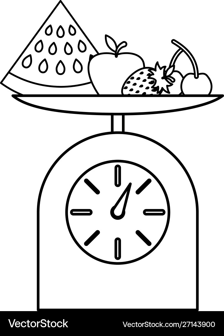 Isolated fruits in scale design Royalty Free Vector Image