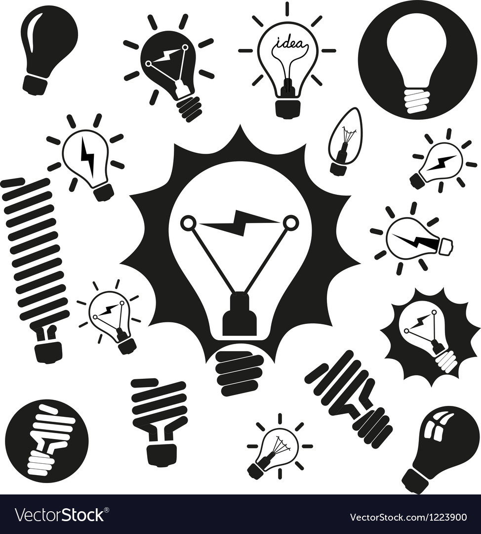 Light bulbs bulb icon set Royalty Free Vector Image