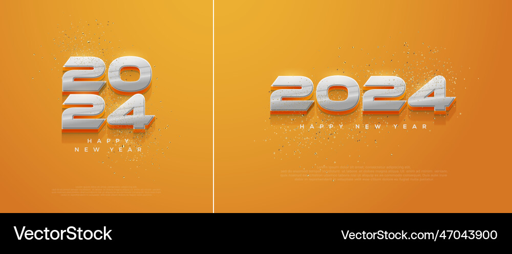 Modern new year number 2024 with a 3d thick Vector Image