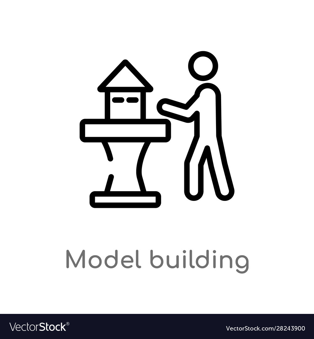 Outline model building icon isolated black simple Vector Image