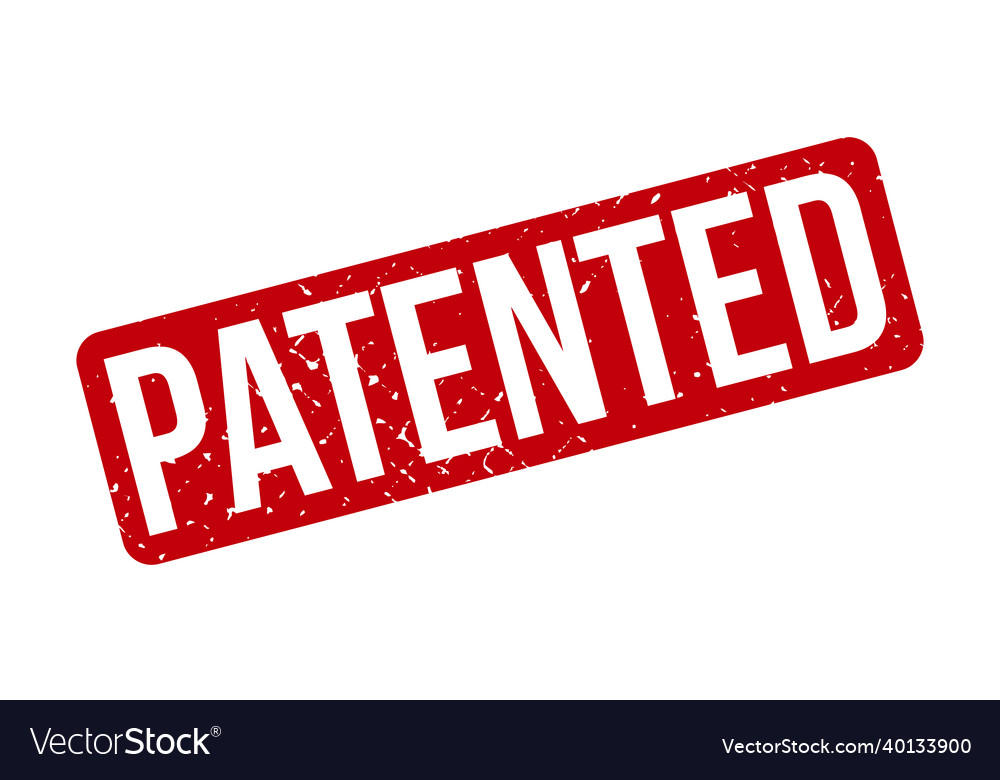 Patented rubber stamp rubber grunge Royalty Free Vector