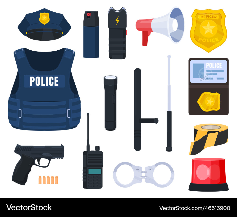 Police professional equipment professional Vector Image