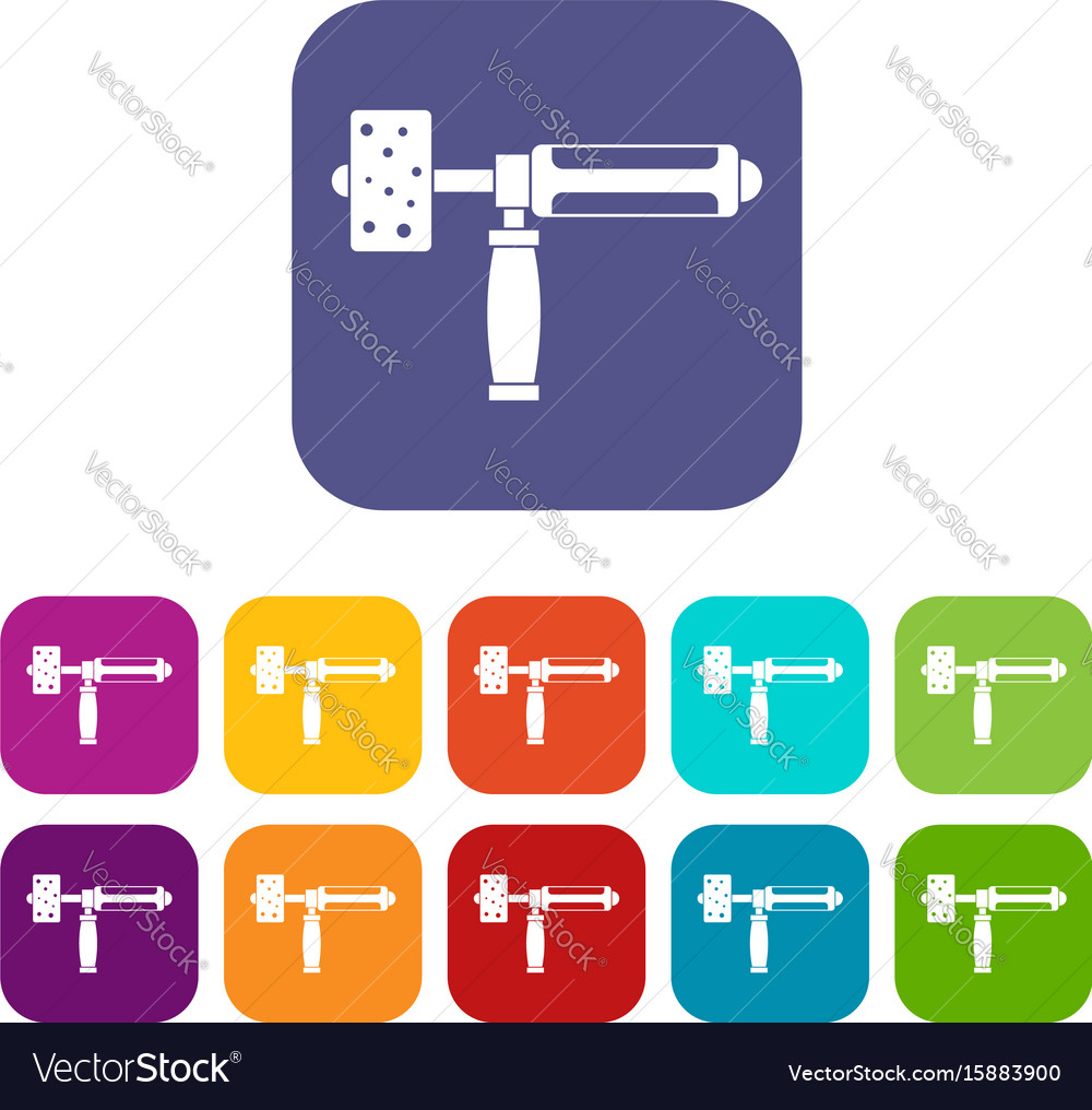 Precision grinding machine icons set flat Vector Image Precision grinding machine icons set flat Vector Image