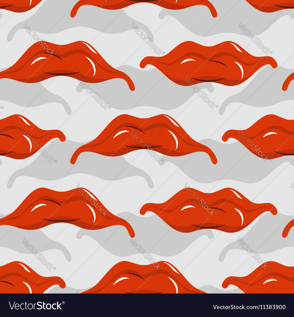 Red lips seamless pattern Pleased with mouth Vector Image