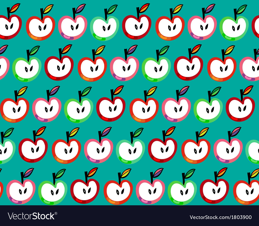 Seamless apples pattern Royalty Free Vector Image