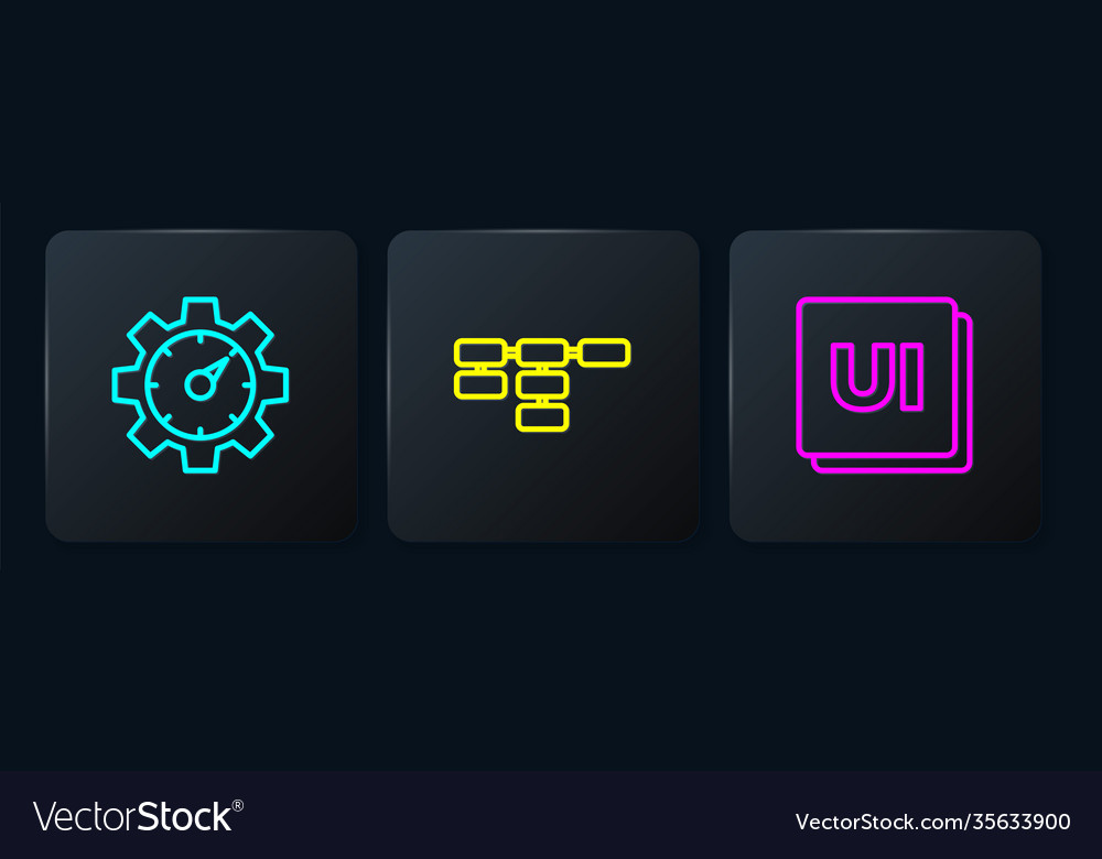 Set line website statistic ui or ux design Vector Image