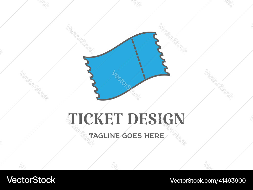 Simple minimalist flying ticket paper logo design Vector Image