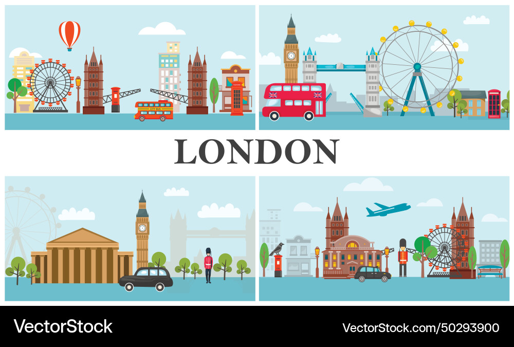 Travel to london composition Royalty Free Vector Image