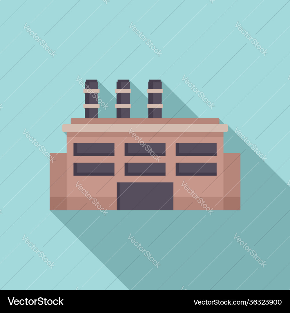Waste recycle factory icon flat style Royalty Free Vector