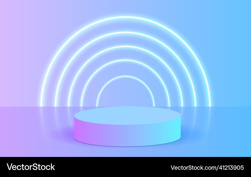 3d abstract studio room with pedestal geometric Vector Image