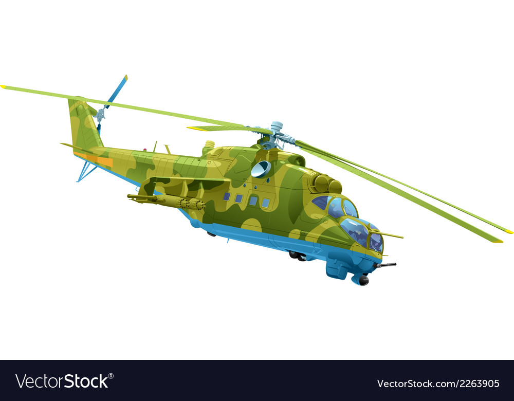 Attack helicopter Royalty Free Vector Image - VectorStock