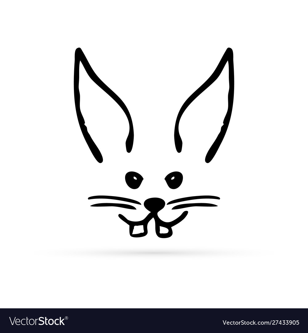 Doodle linear rabbit Royalty Free Vector Image