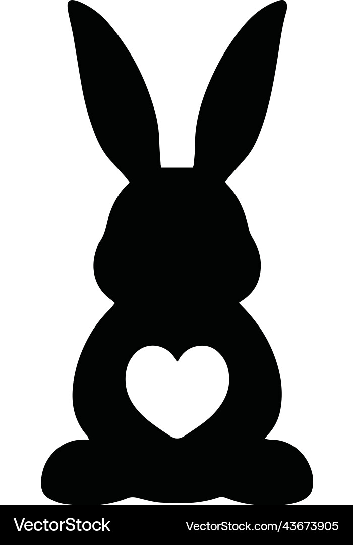 Easter bunny animal cute with heart tail bunny Vector Image