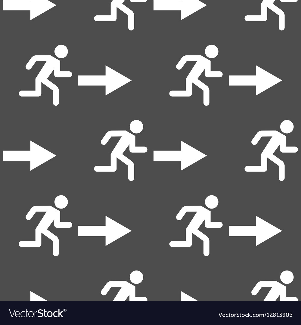 Exit arrow pattern seamless Royalty Free Vector Image