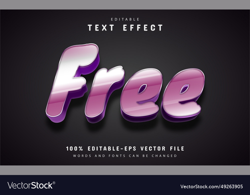Free text editable 3d effect Royalty Free Vector Image