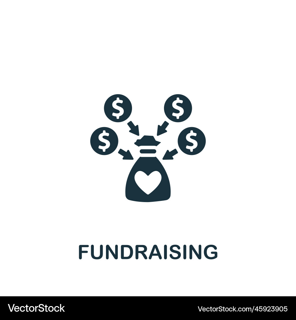 Fundraising icon monochrome simple sign from Vector Image
