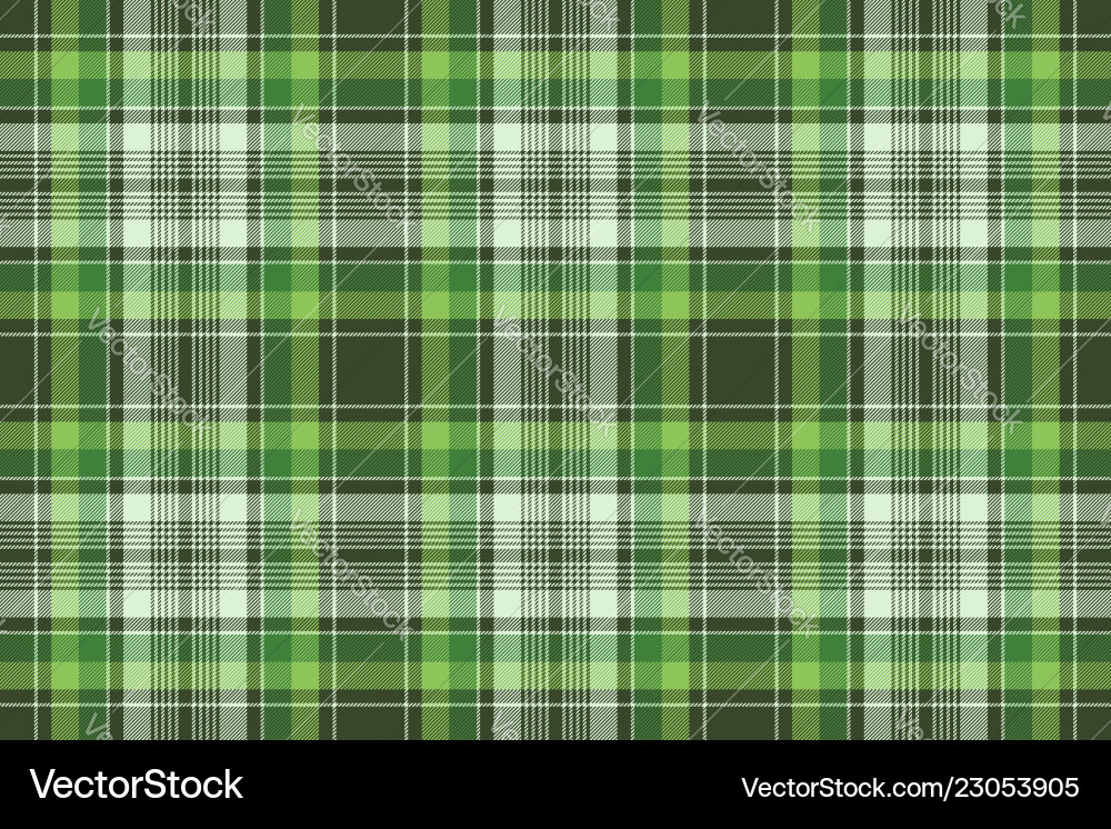 Green irish check fabric plaid seamless Royalty Free Vector