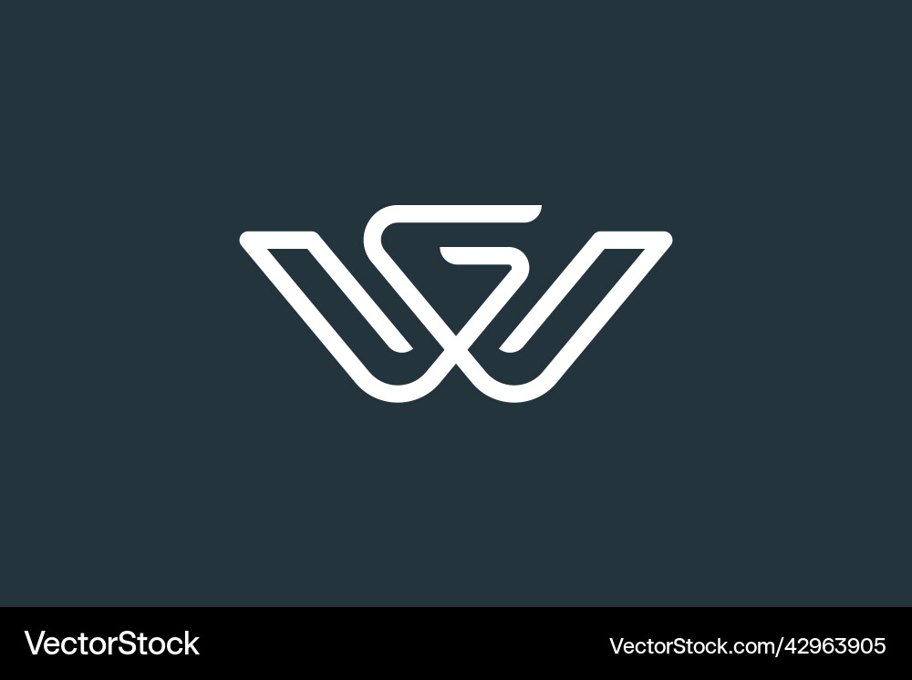 Initial letter wg logo or gw design template Vector Image