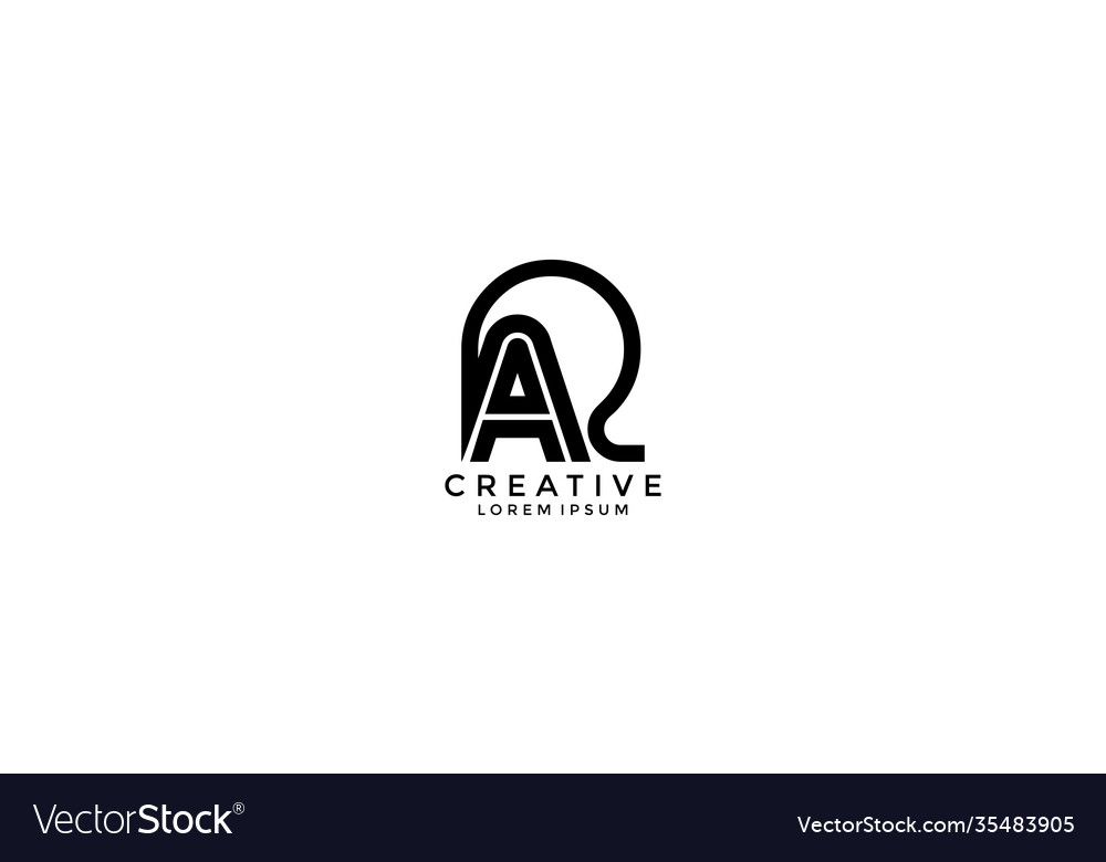 Initial ra connected style shape logotype Vector Image