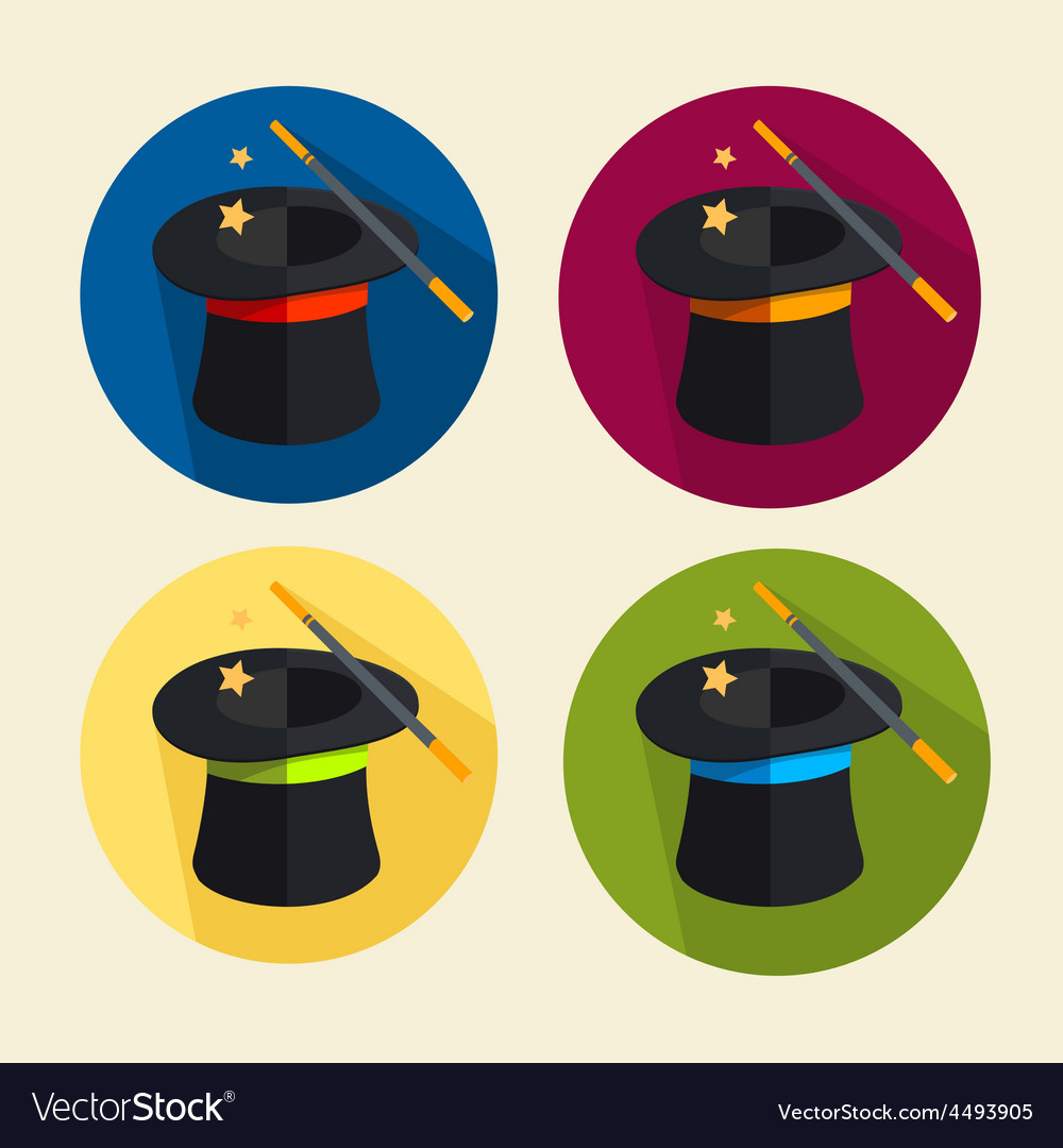 Magic hat icon set Royalty Free Vector Image - VectorStock