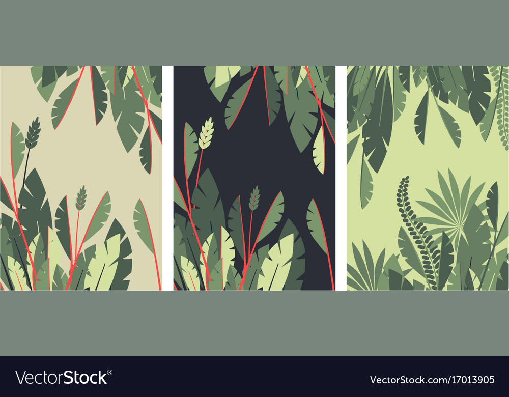 Poster tropical leaves Royalty Free Vector Image