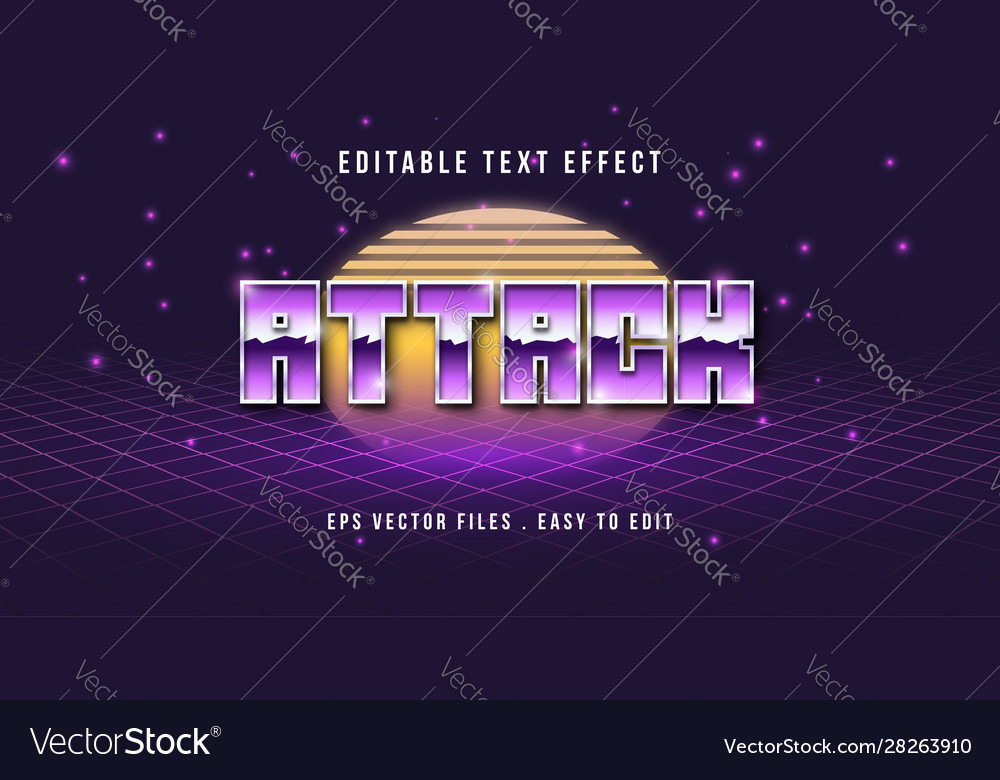 3d text effect editable Royalty Free Vector Image