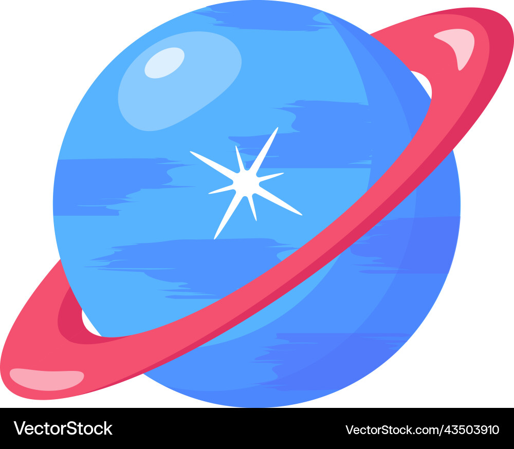 A captivating flat icon of saturn Royalty Free Vector Image