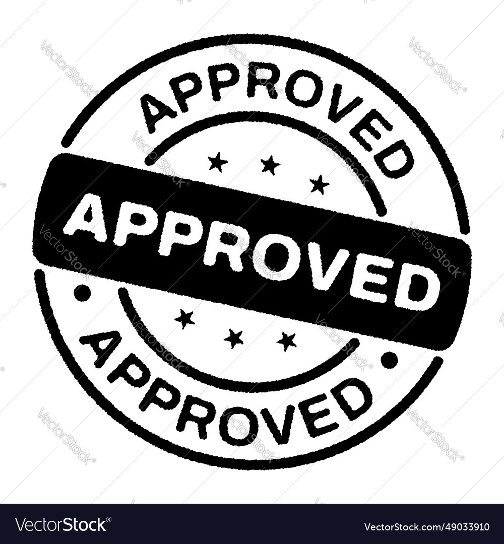 Approved stamp round grunge approved sign Vector Image