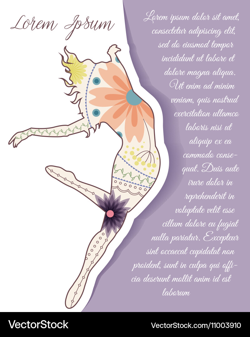Background with modern dancer on paper and place Vector Image