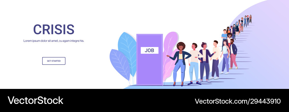 Businesspeople candidates standing in line queue Vector Image