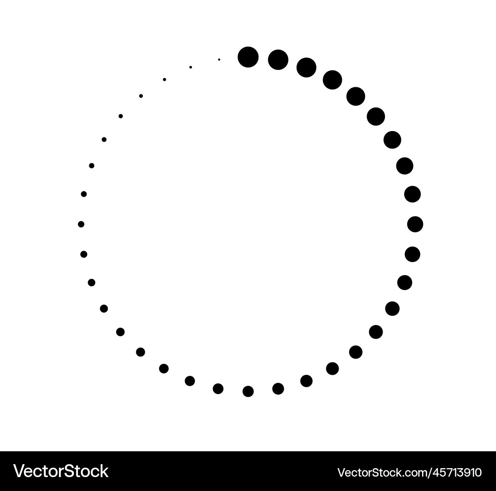 Dotted gradient circle halftone effect circular Vector Image