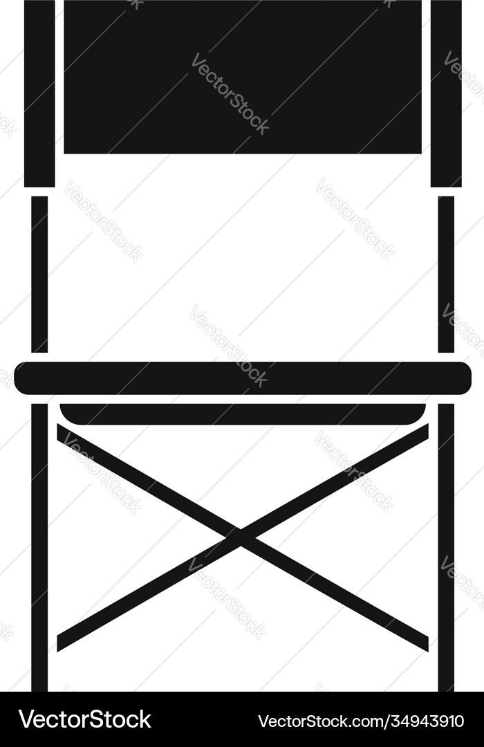 Folding garden chair icon simple style Royalty Free Vector