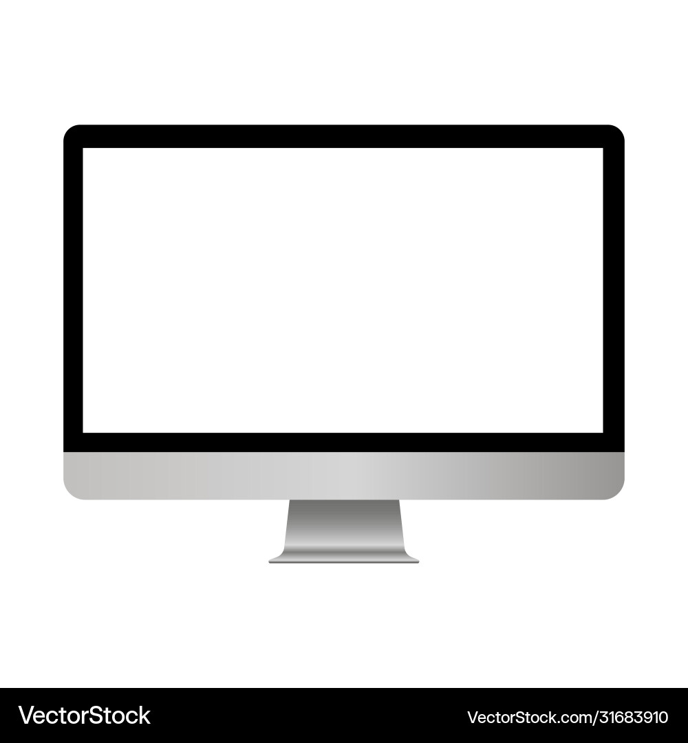 Gray computer monitor with black border Royalty Free Vector