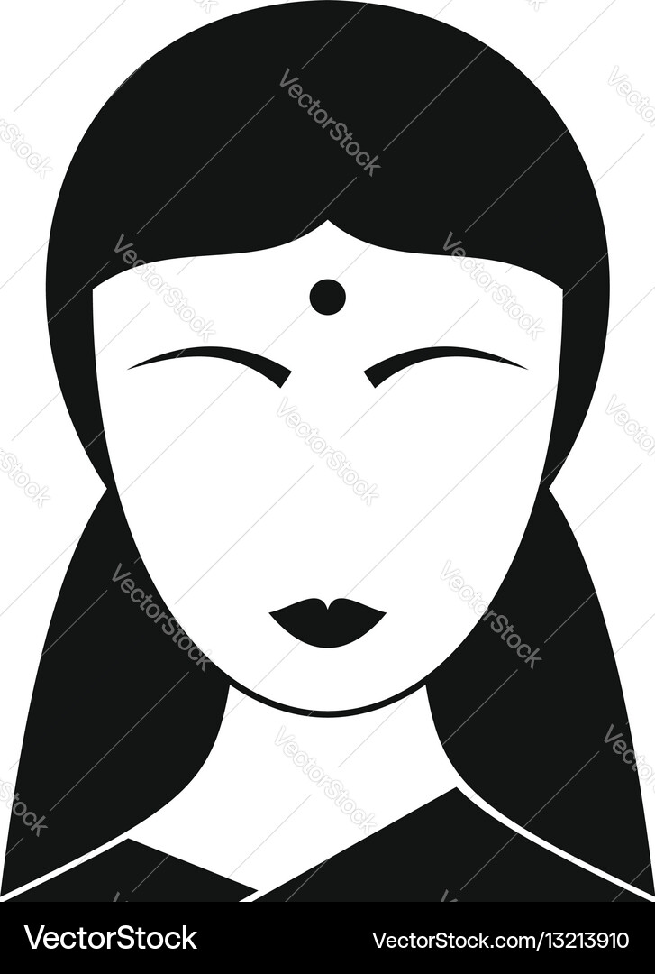 Indian woman icon simple style Royalty Free Vector Image