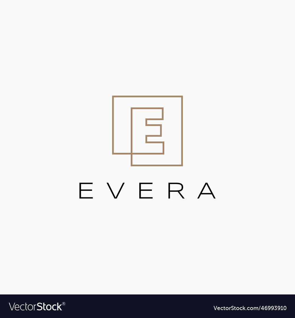 Letter e initial lettermark outline continuous Vector Image