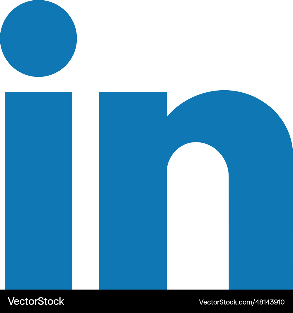 Linkedin design icon logo sign blue symbol Vector Image