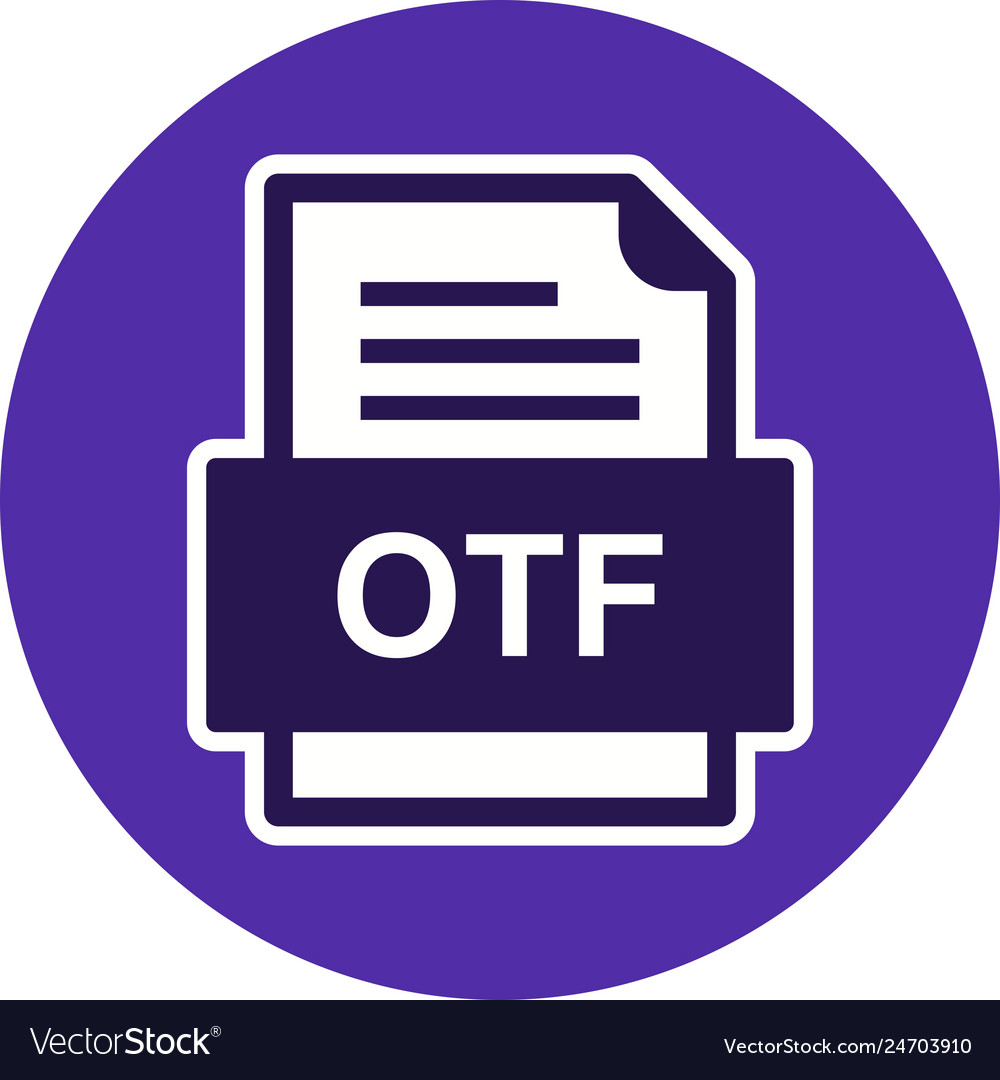 Otf file document icon Royalty Free Vector Image