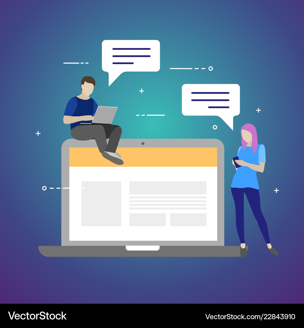 People use digital communications in their lives Vector Image