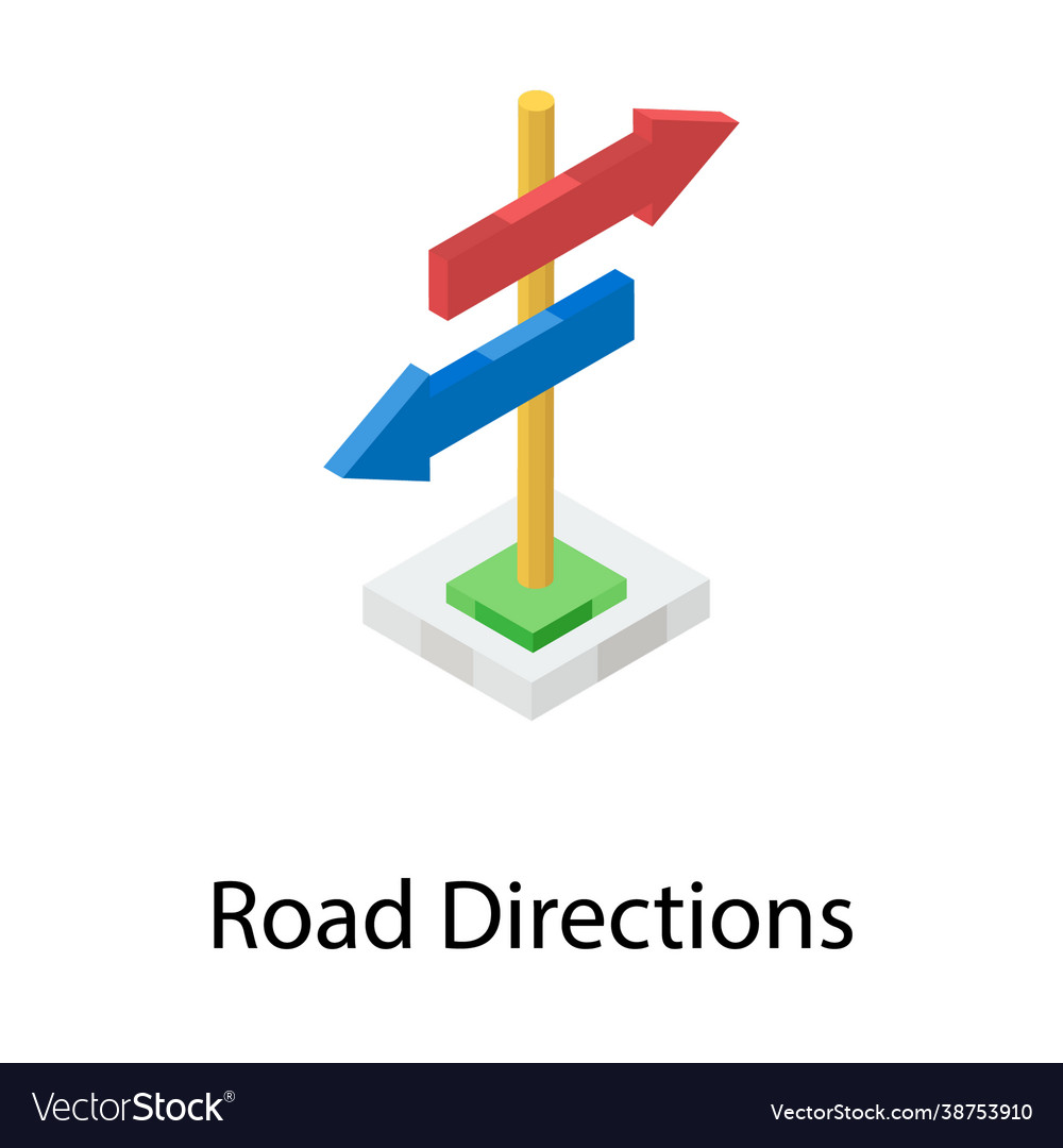 Road direction Royalty Free Vector Image - VectorStock