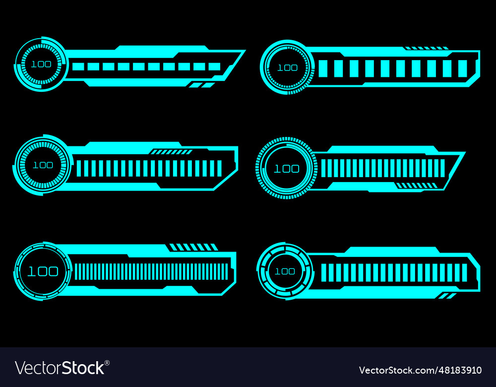 Set of hud modern loading progress bars user Vector Image